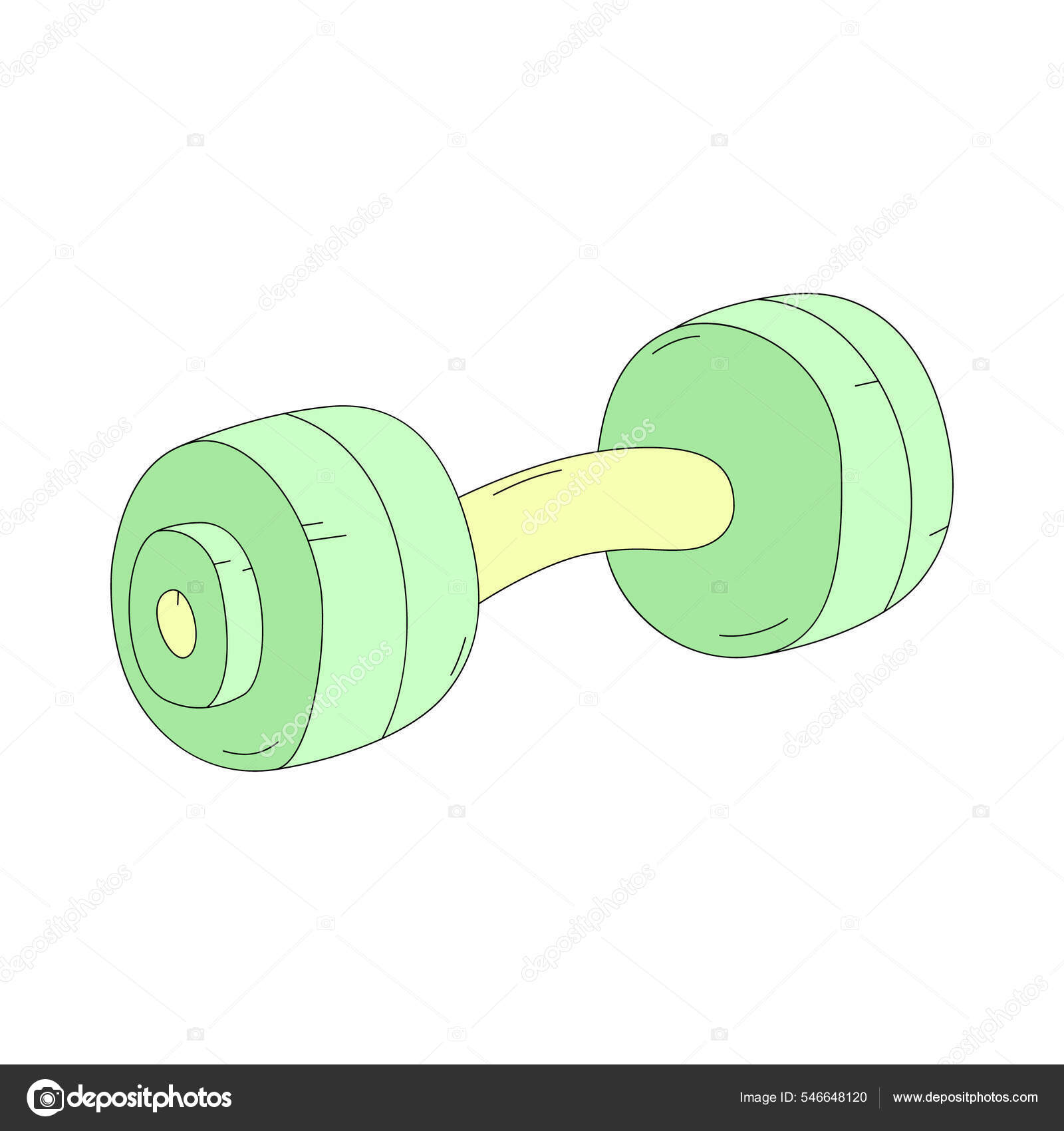 Cartoon Dumbbell Fitness Training Colorful Vector Illustration Isolated White Background Stock ...