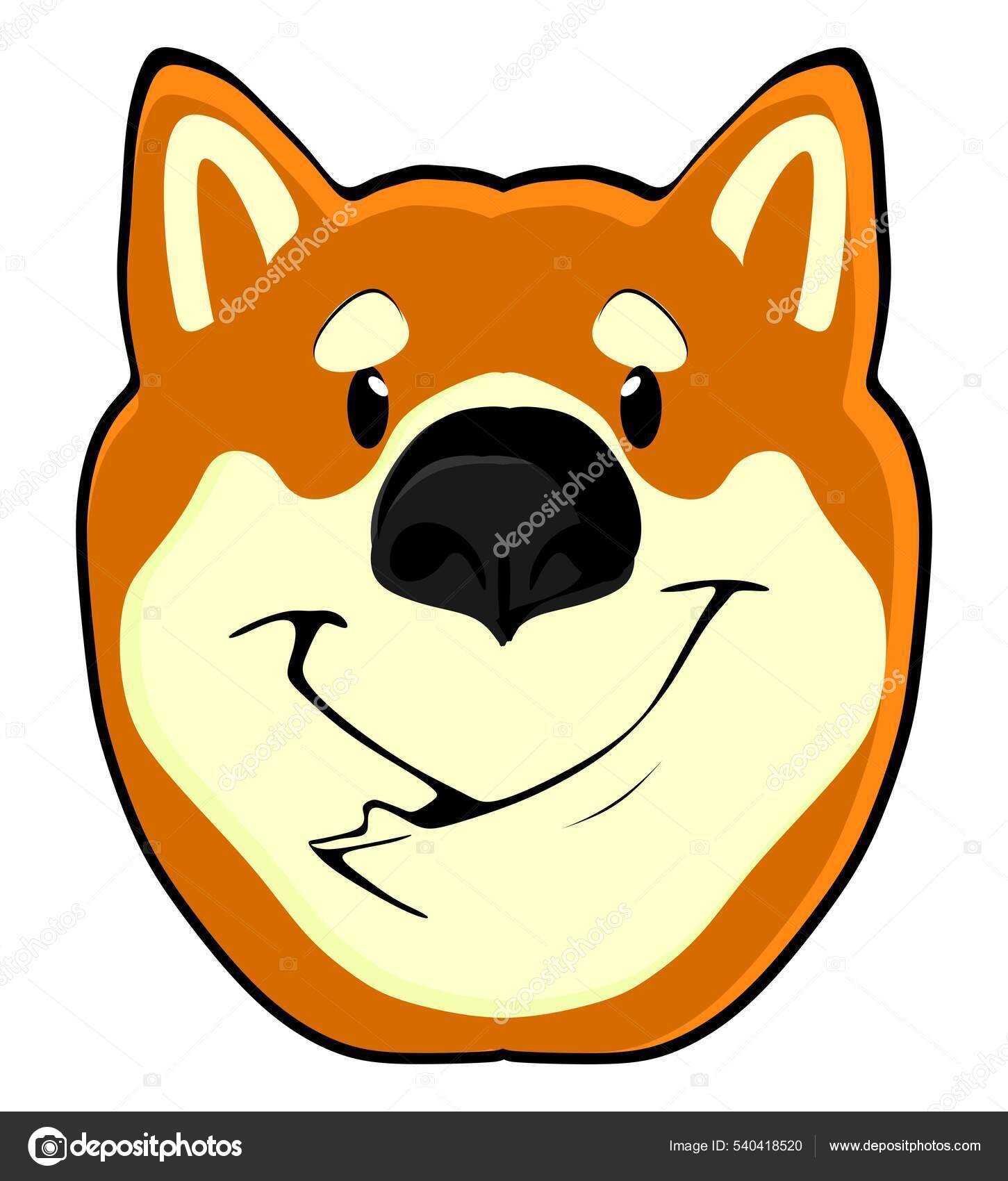 Happy Face Shiba Inu Stock Illustration by ©tatty77tatty #540418520