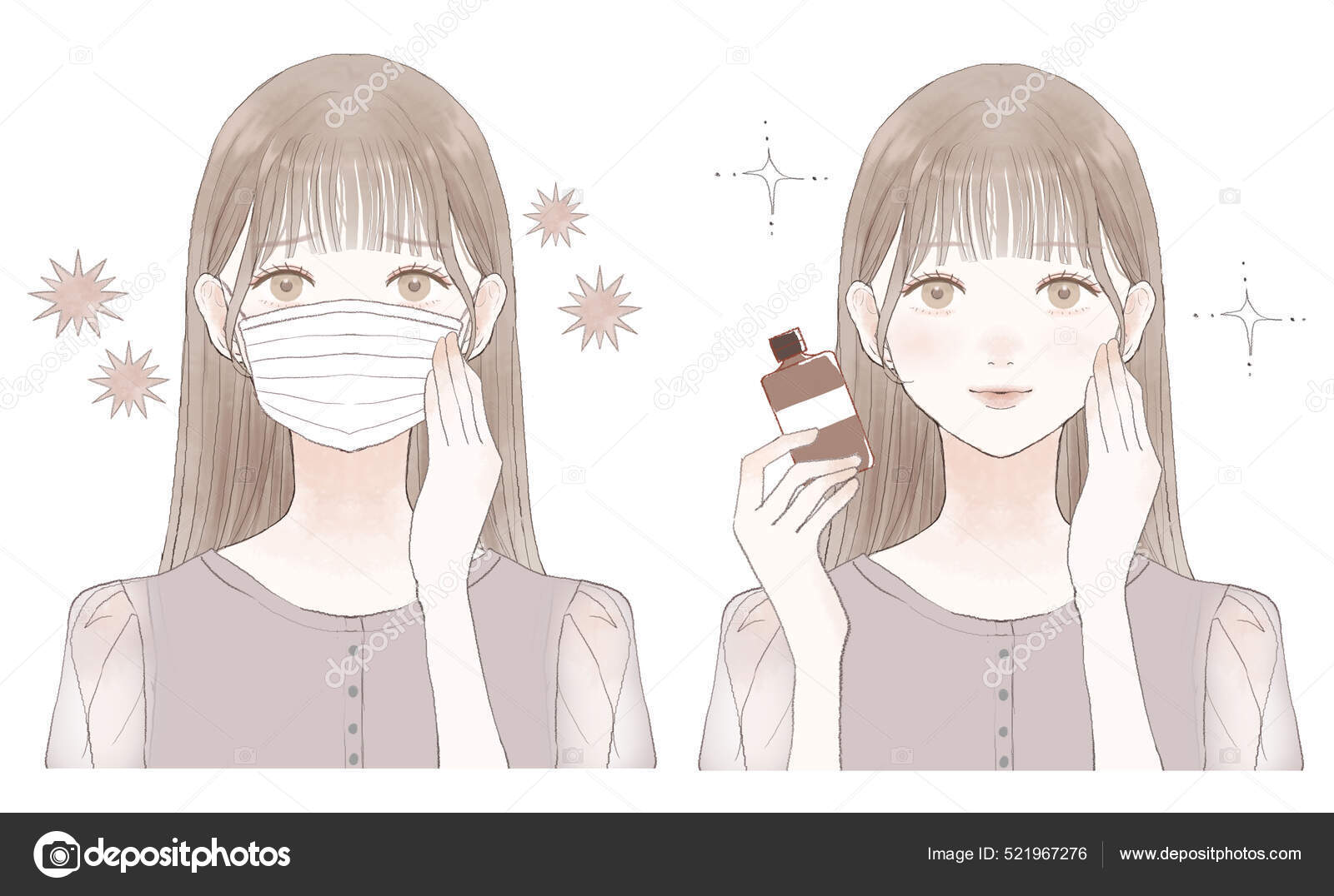 Woman Who Got Sick White Background Stock Illustration by ©kumgaiyuka ...