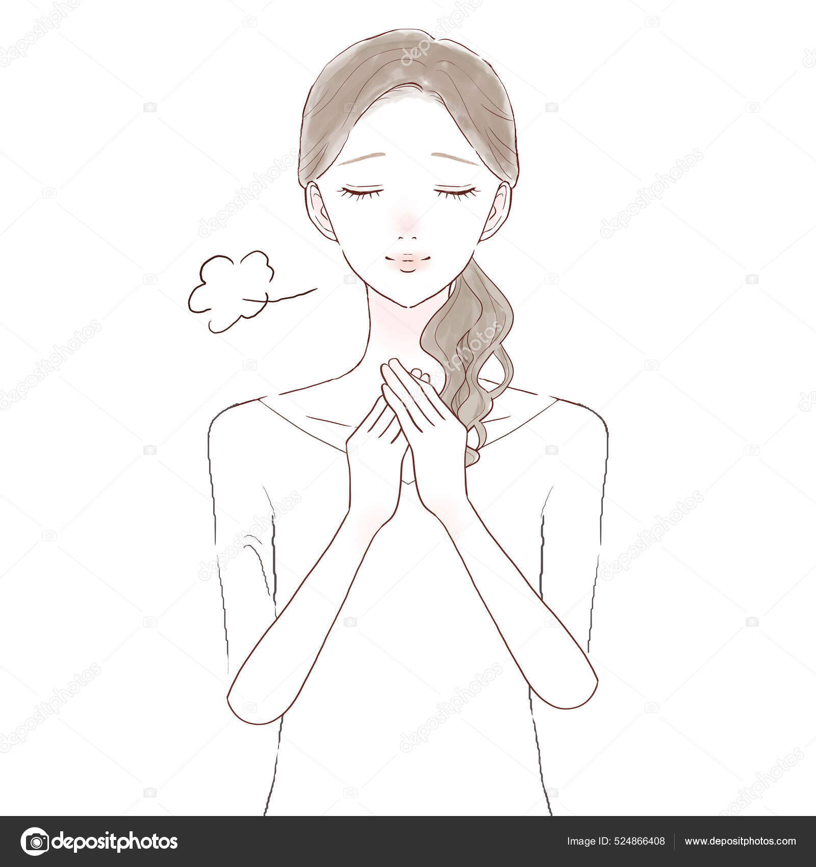 Woman Ease White Background Stock Vector Image by ©kumgaiyuka #524866408