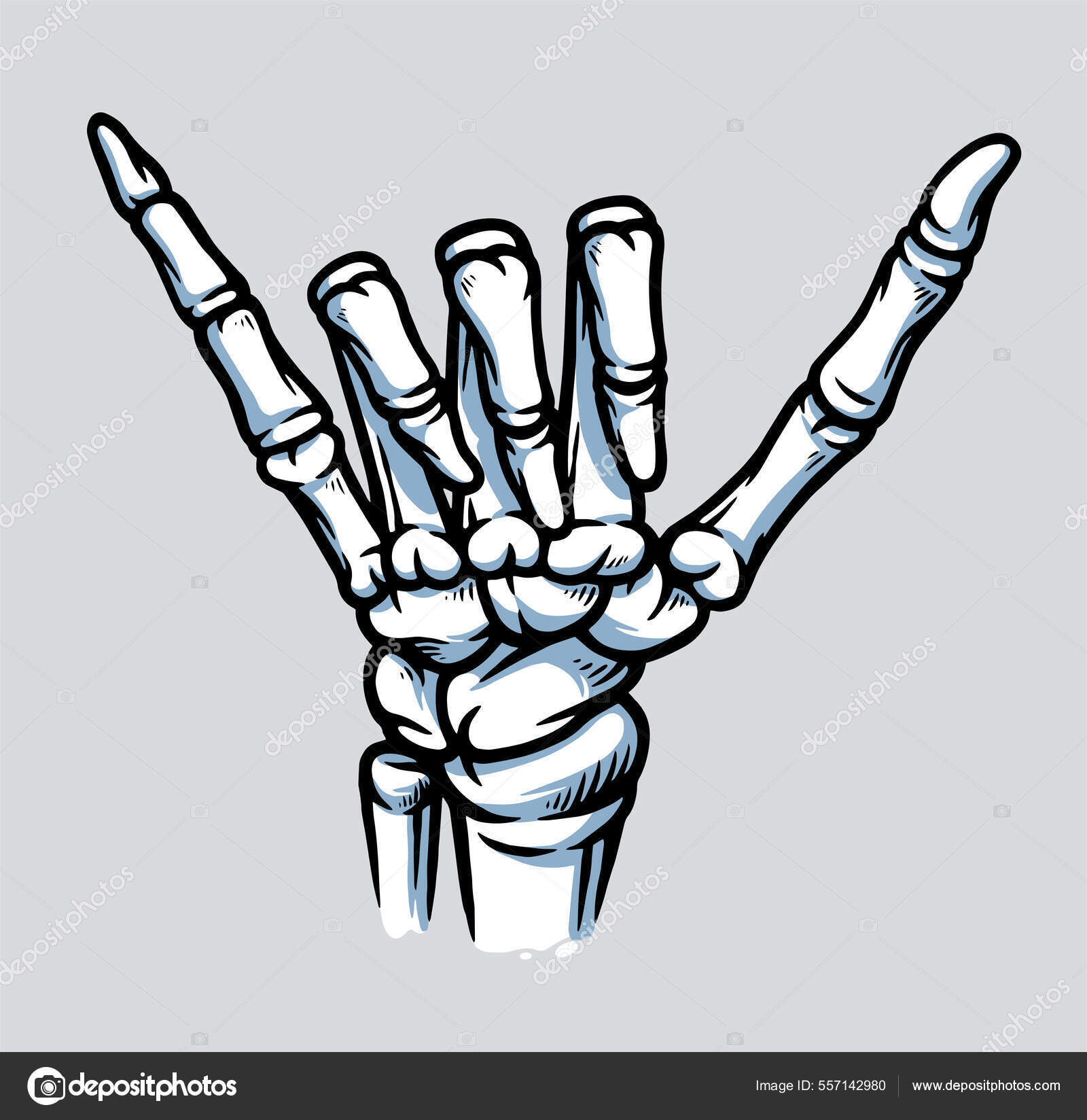 Skeleton Chill Hand Sign Illustration Stock Vector by ©gunaonedesign ...