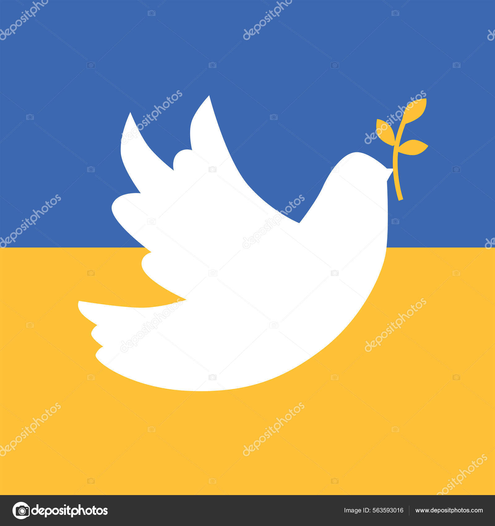 Flag Ukraine Form Dove Peace Concept Peace Ukraine Illustration Design ...