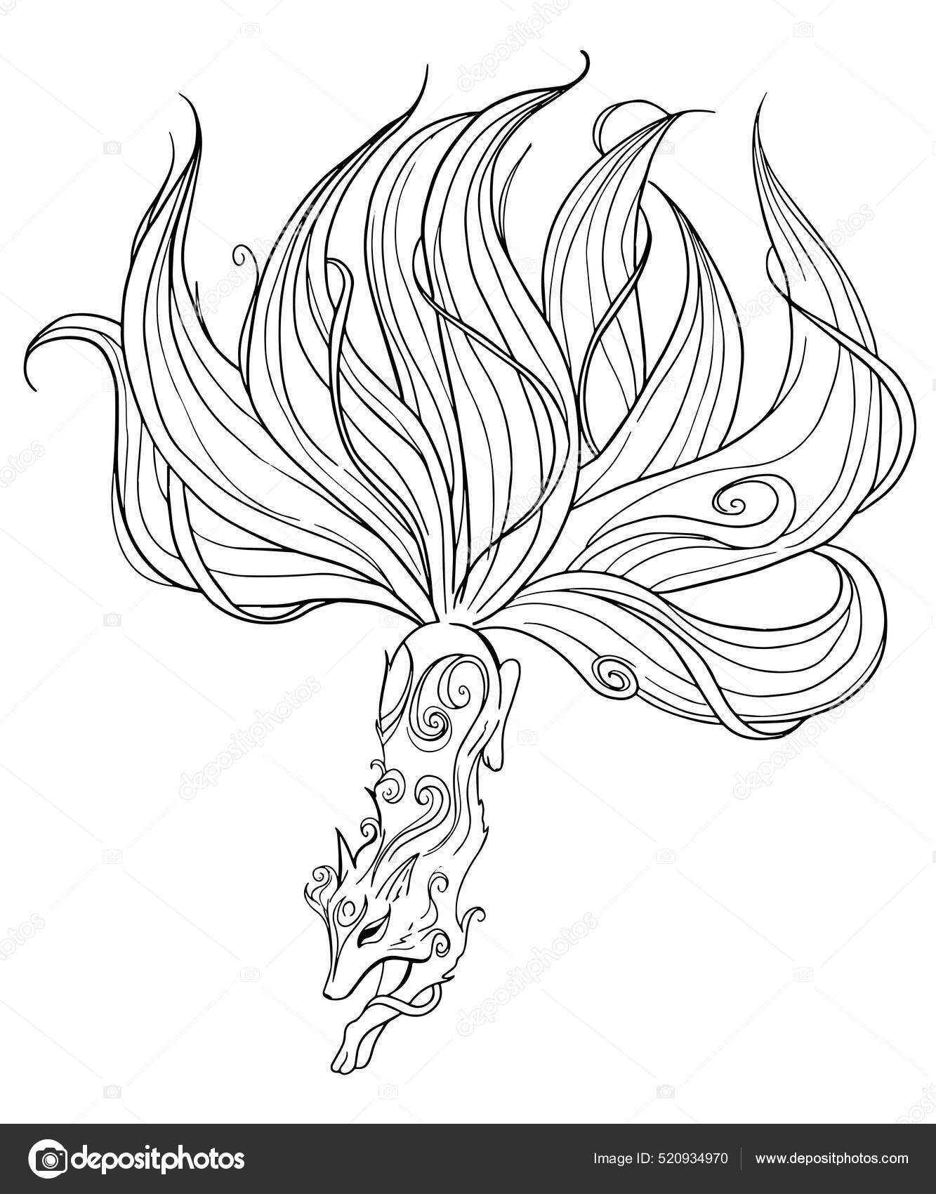 Gumiho Nine Tailed Fox Drawing