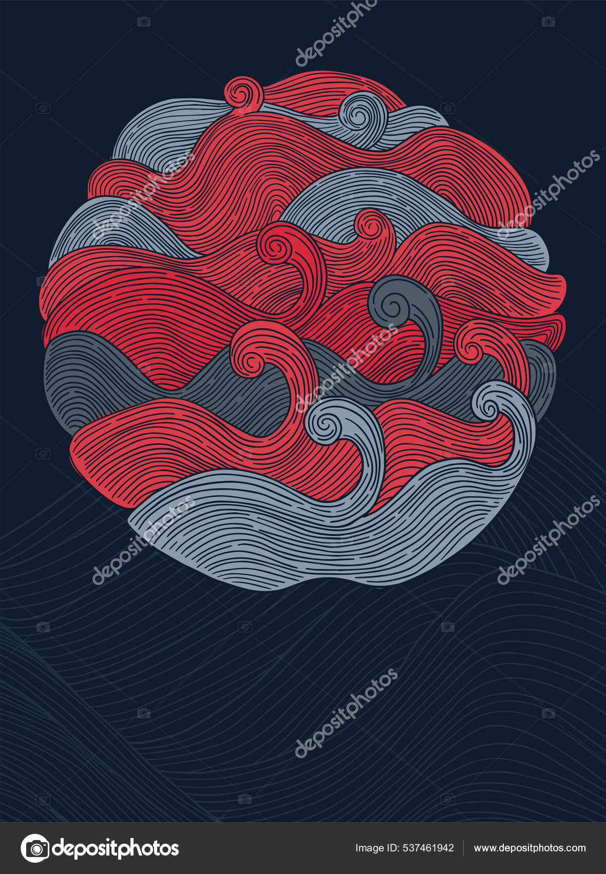 Colorful Abstract Illustration Waves Form Stock Vector by ©jeid6x 537461942