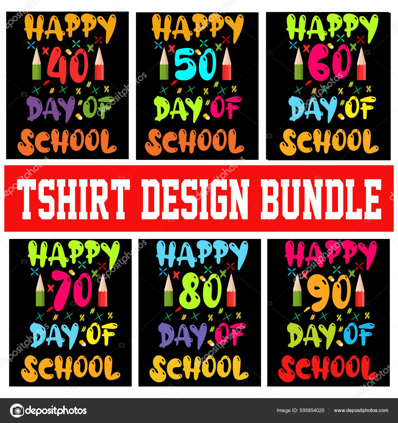 Happy Day School Typography Vector Tshirt Design Stock Vector Image by ...