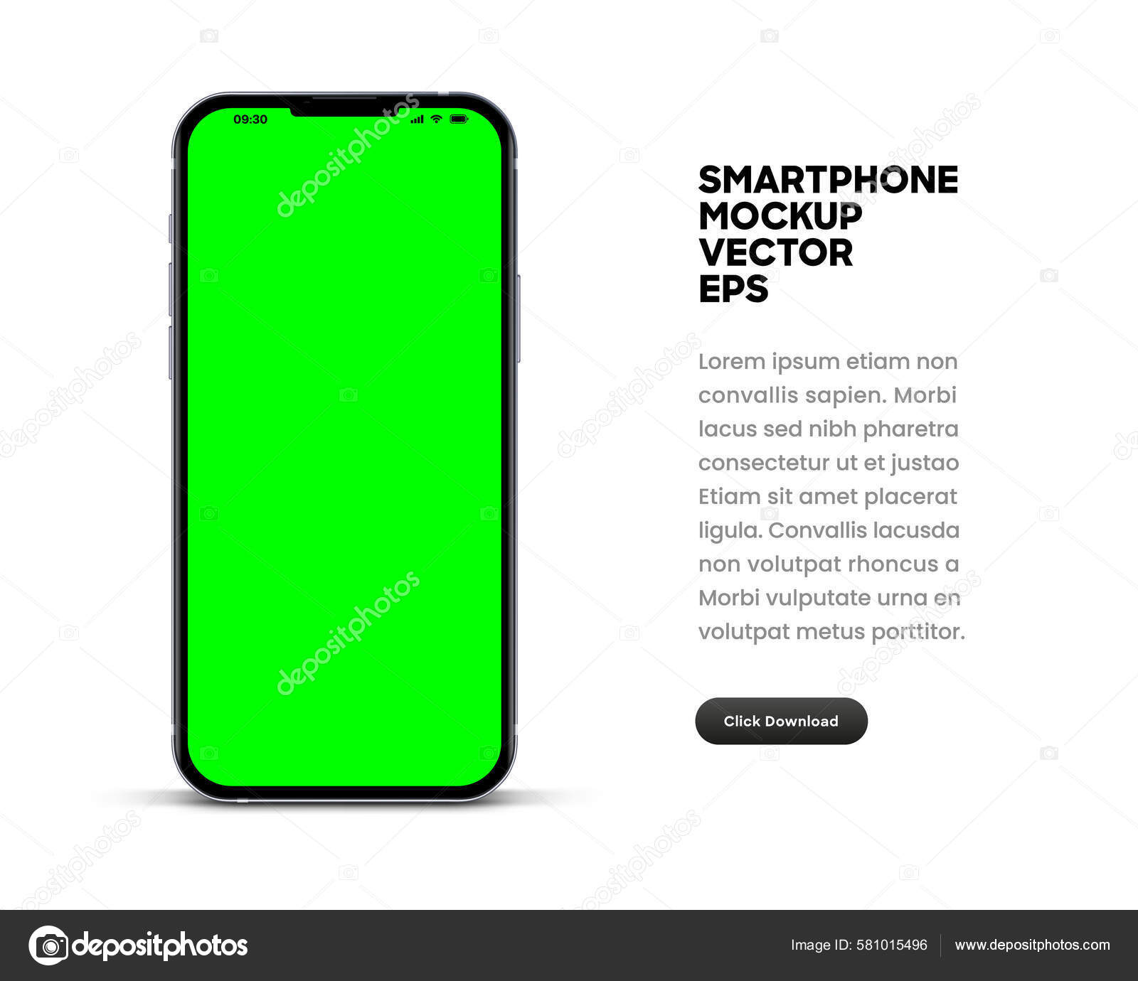 Realistic Smartphone Green Chroma Key Touch Screen Background Frameless ...