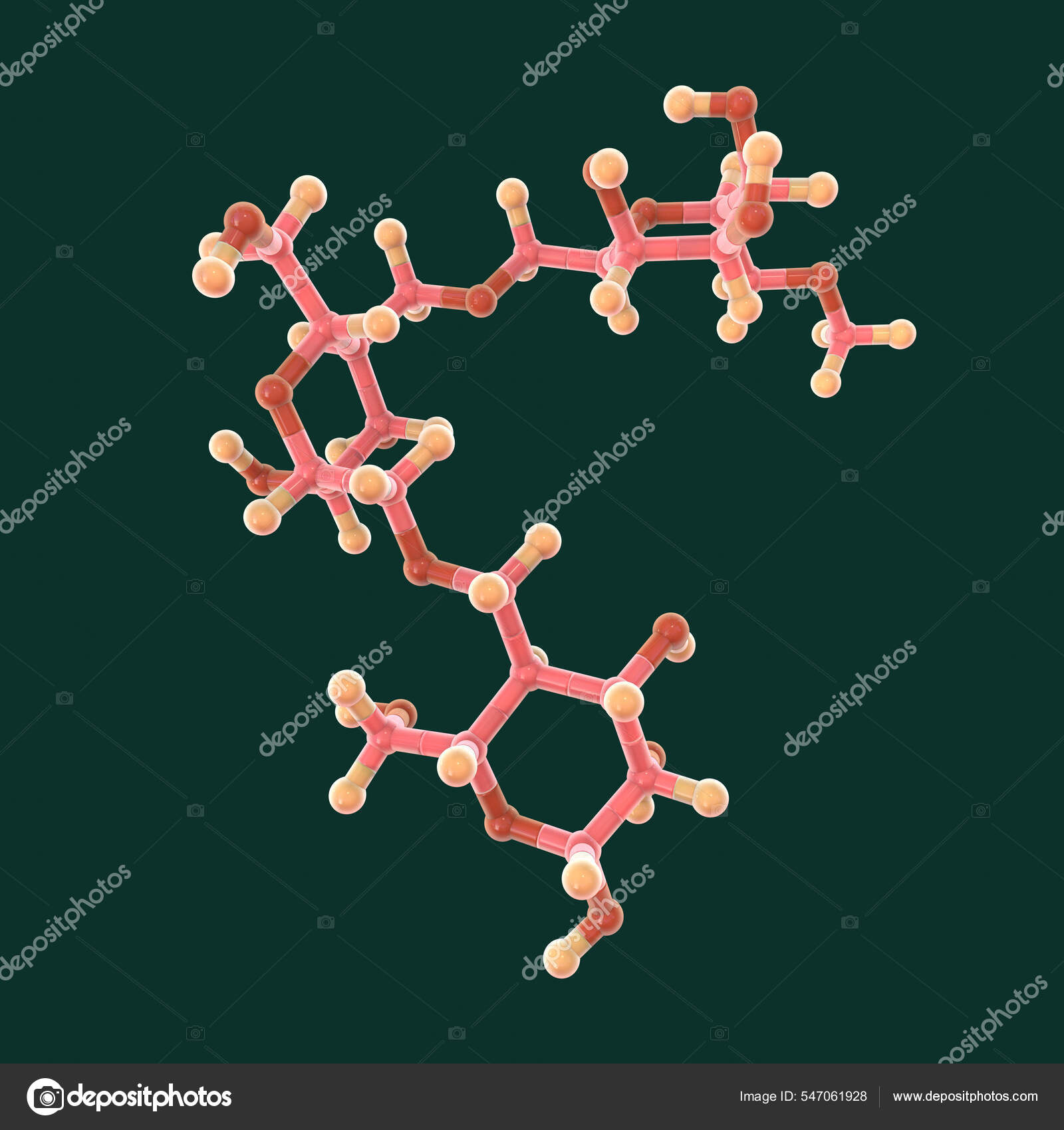 Pullulan Molecule Illustration Polysaccharide Polymer Consisting ...