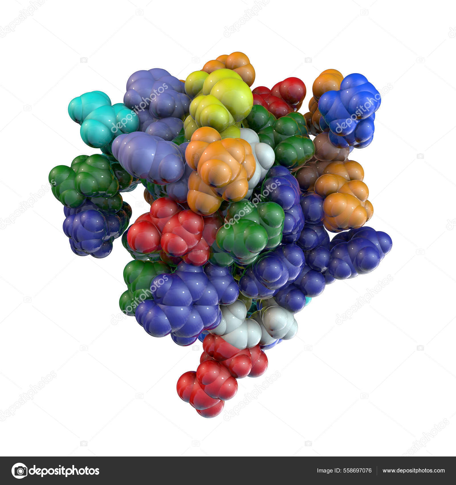Human Insulin Hormone Molecule Space Filled Model Illustration Drug ...