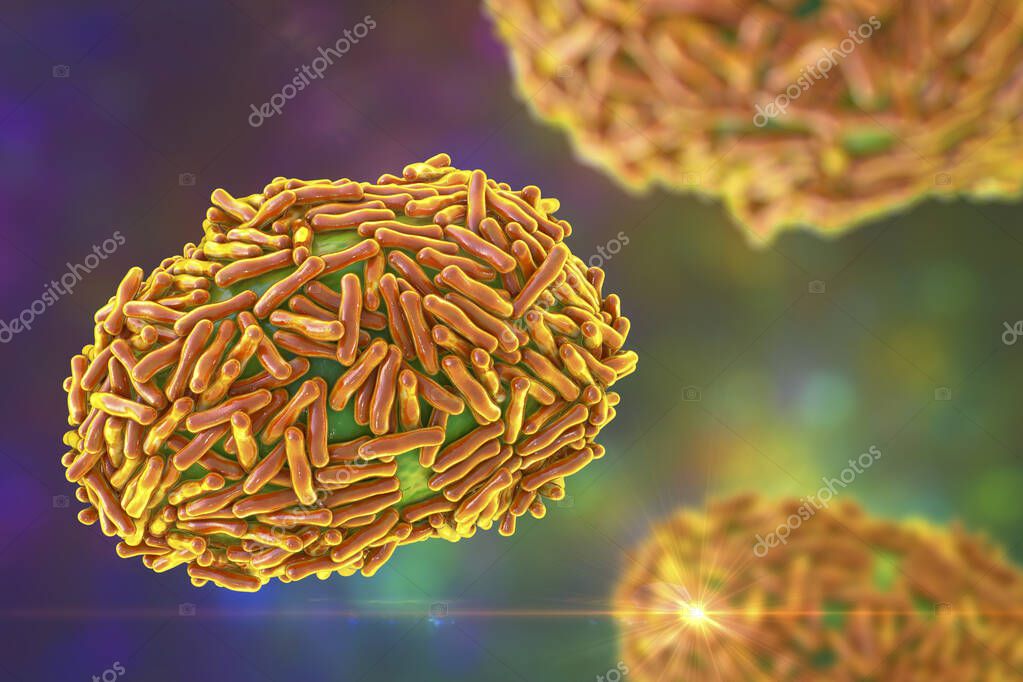 Virus de la viruela mono, ilustración 3D. Un virus zoonótico de la ...