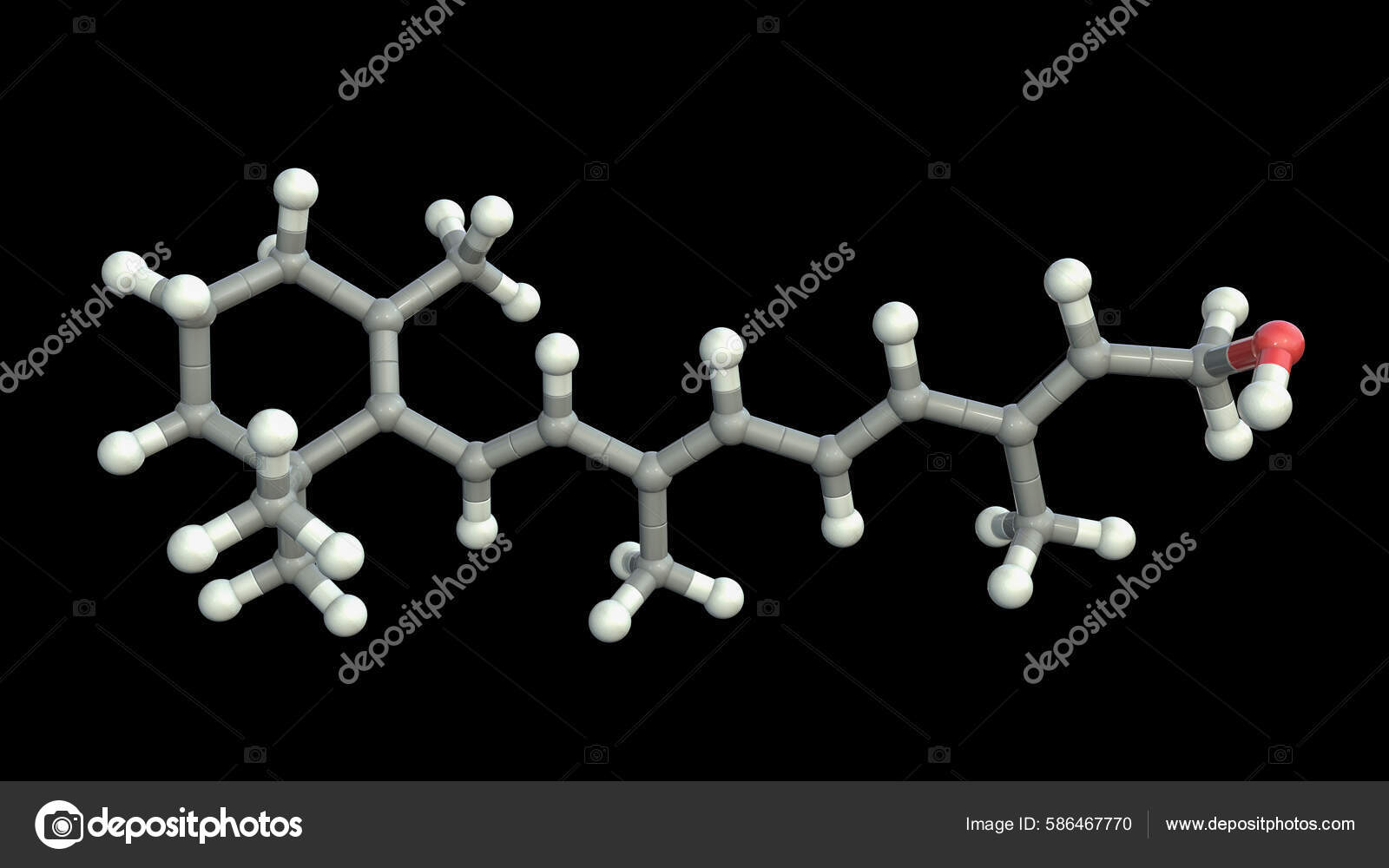 Molecular Model Vitamin Retinol Illustration Plays Important Function ...