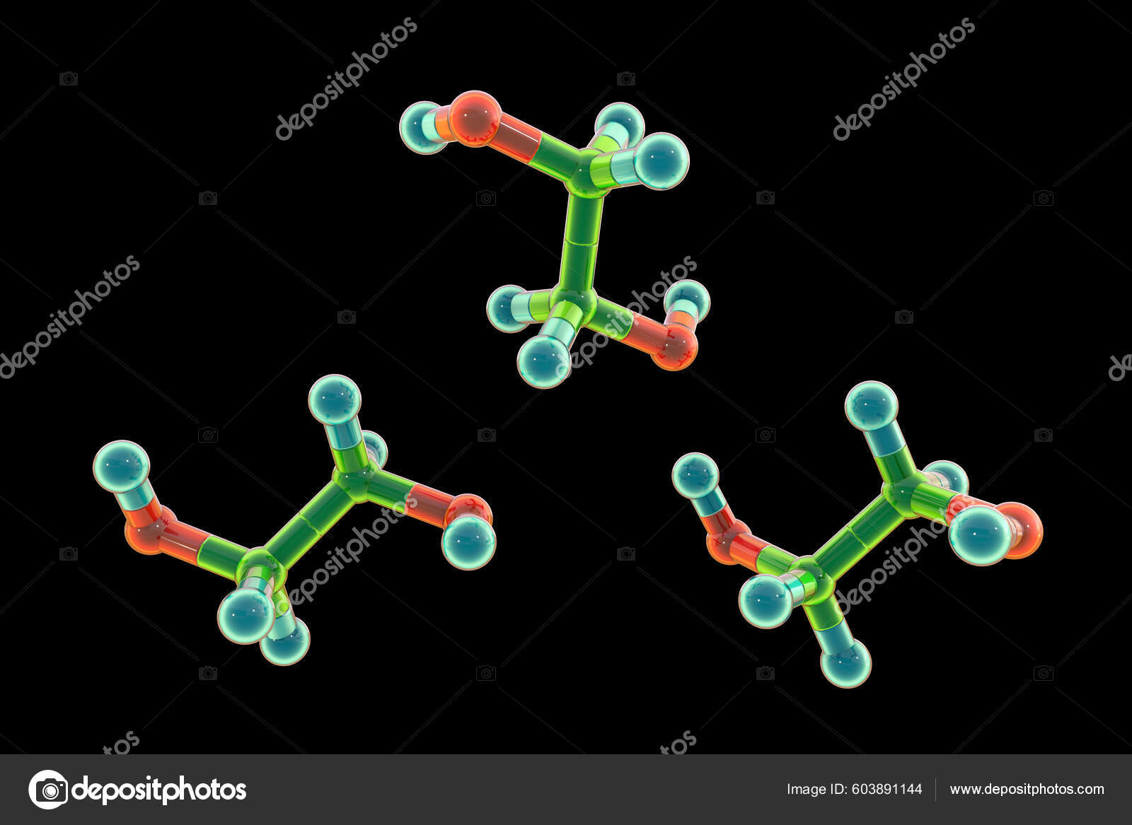 Ethylene Glycol Molecules Illustration Organic Compound Used ...