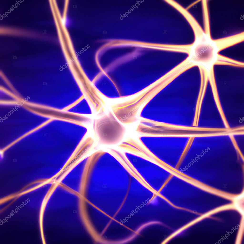 Neuronas, células cerebrales altamente detalladas, red neuronal ...