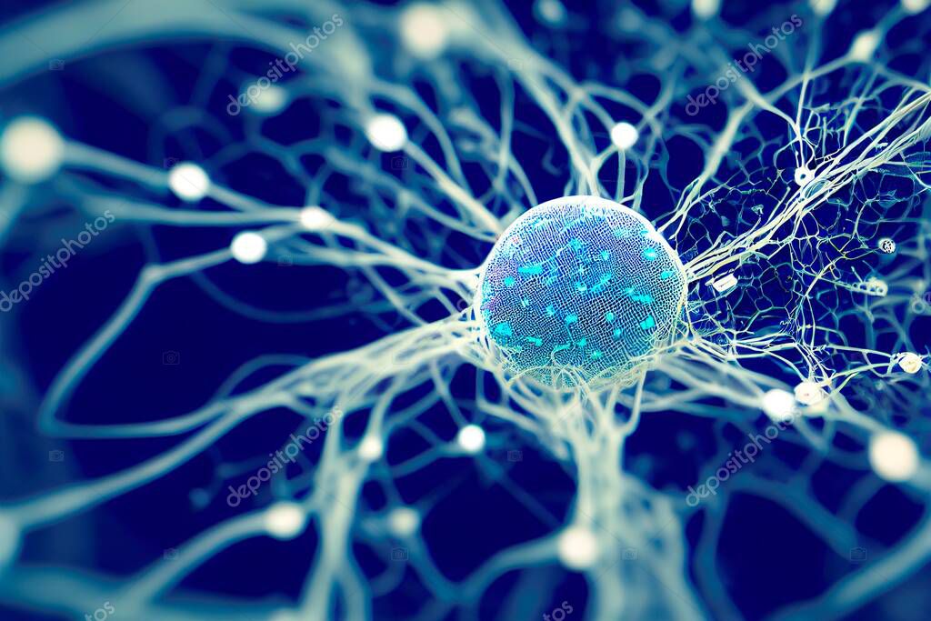 Neuronas, células cerebrales altamente detalladas, red neuronal ...