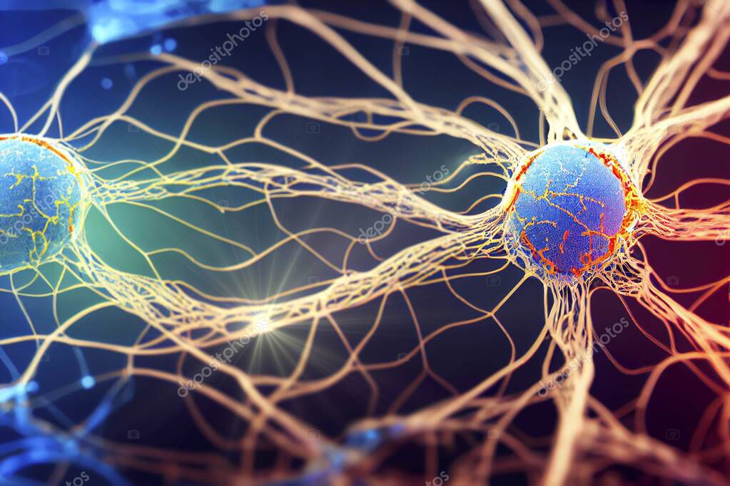 Neuronas, células cerebrales altamente detalladas, red neuronal ...
