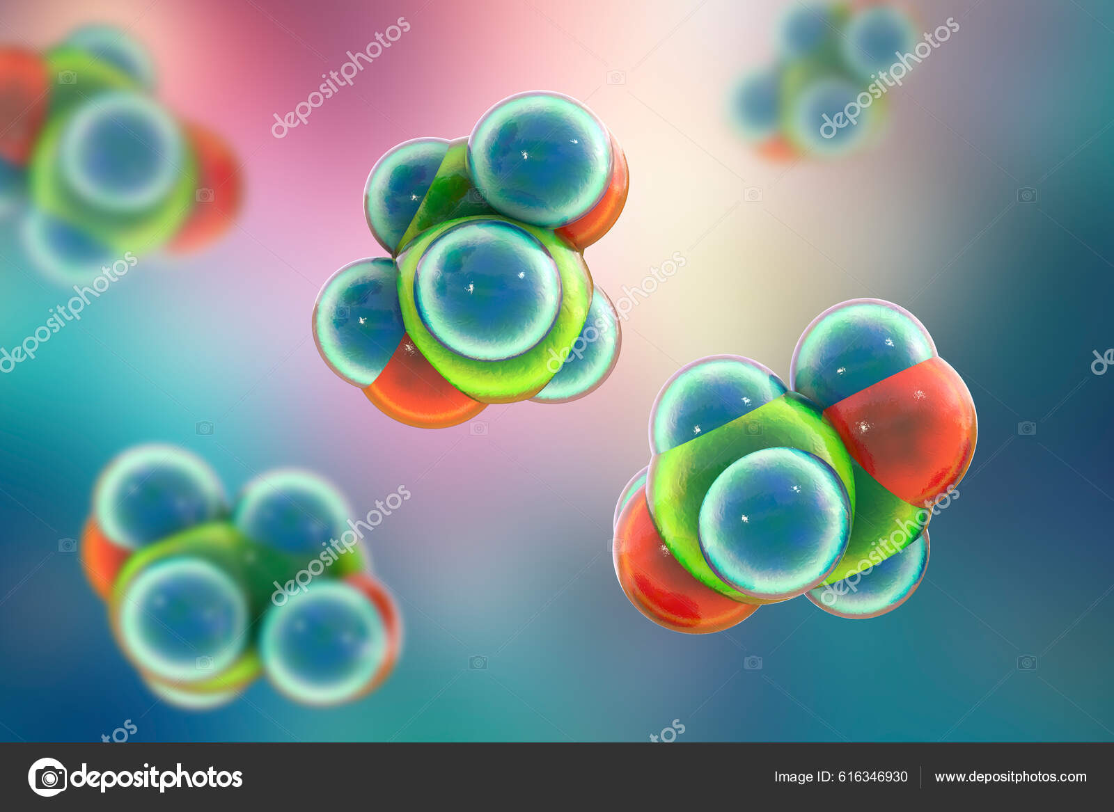 Ethylene Glycol Molecules Illustration Organic Compound Used ...