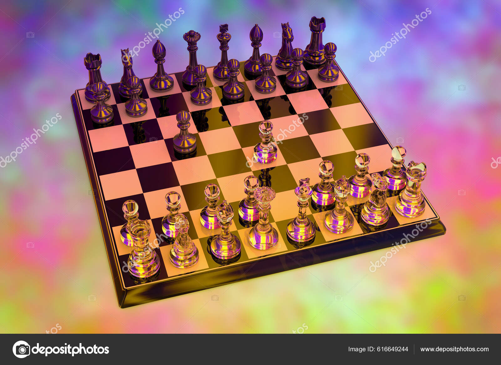 Chess Game Illustration Sicilian Defence Chess Opening — Stock Photo ...