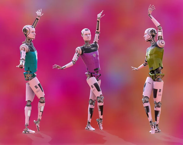 Robot Ballet Dancers Illustration Dancing Humanoid Robot Android ...
