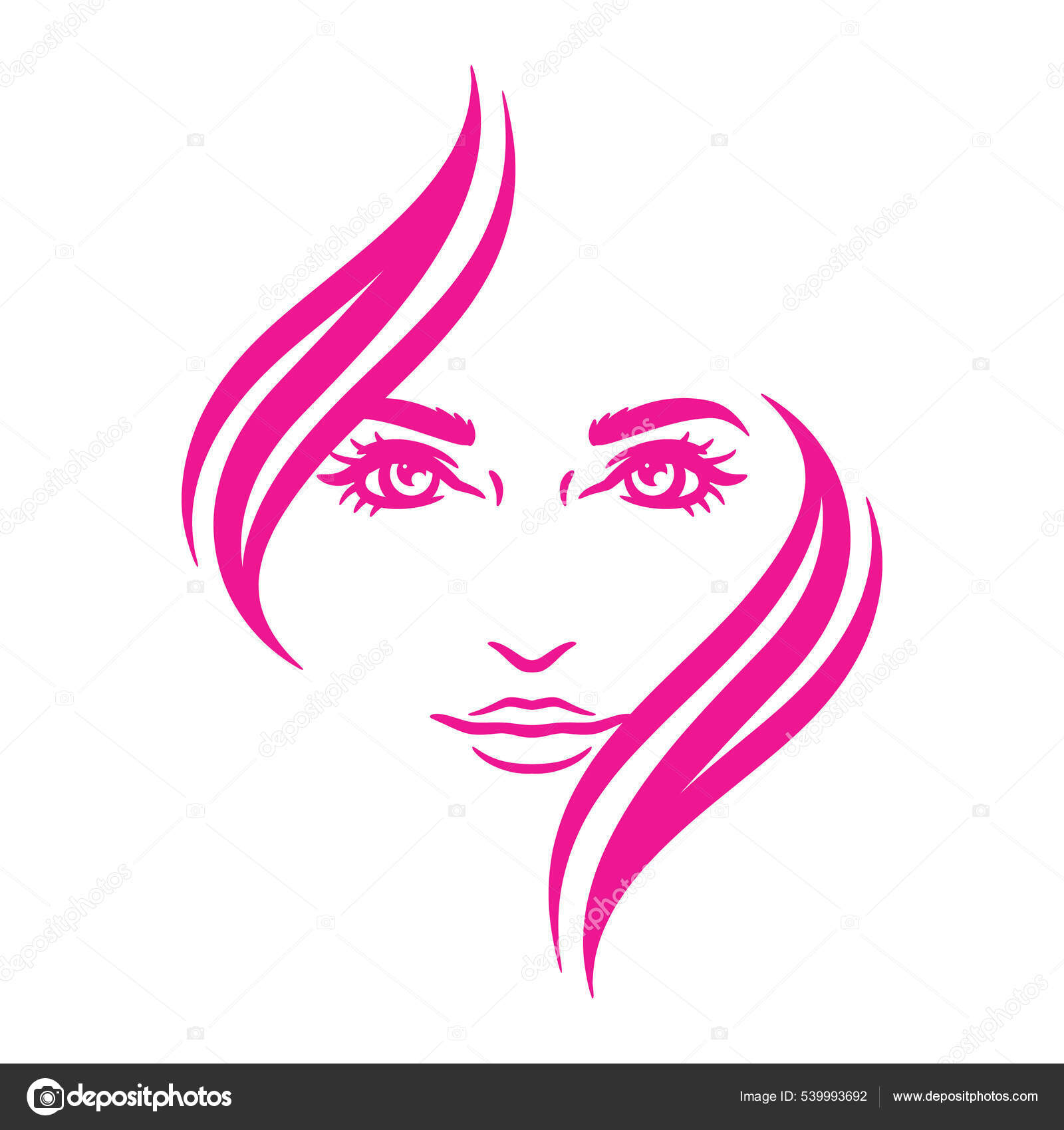 Woman Face Logo Design Template Beauty Women Face Stock Vector by ...