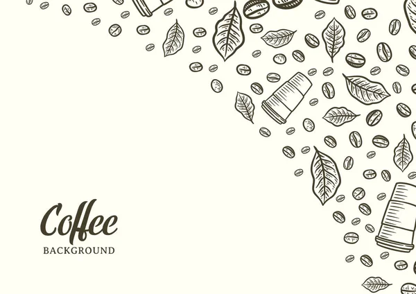 Hand Drawn Background Coffee Beans Vector Coffee Background Design ...