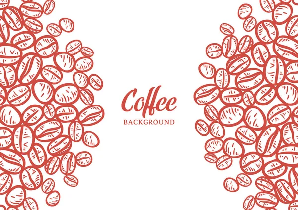 Hand Drawn Background Coffee Beans Vector Coffee Background Design ...