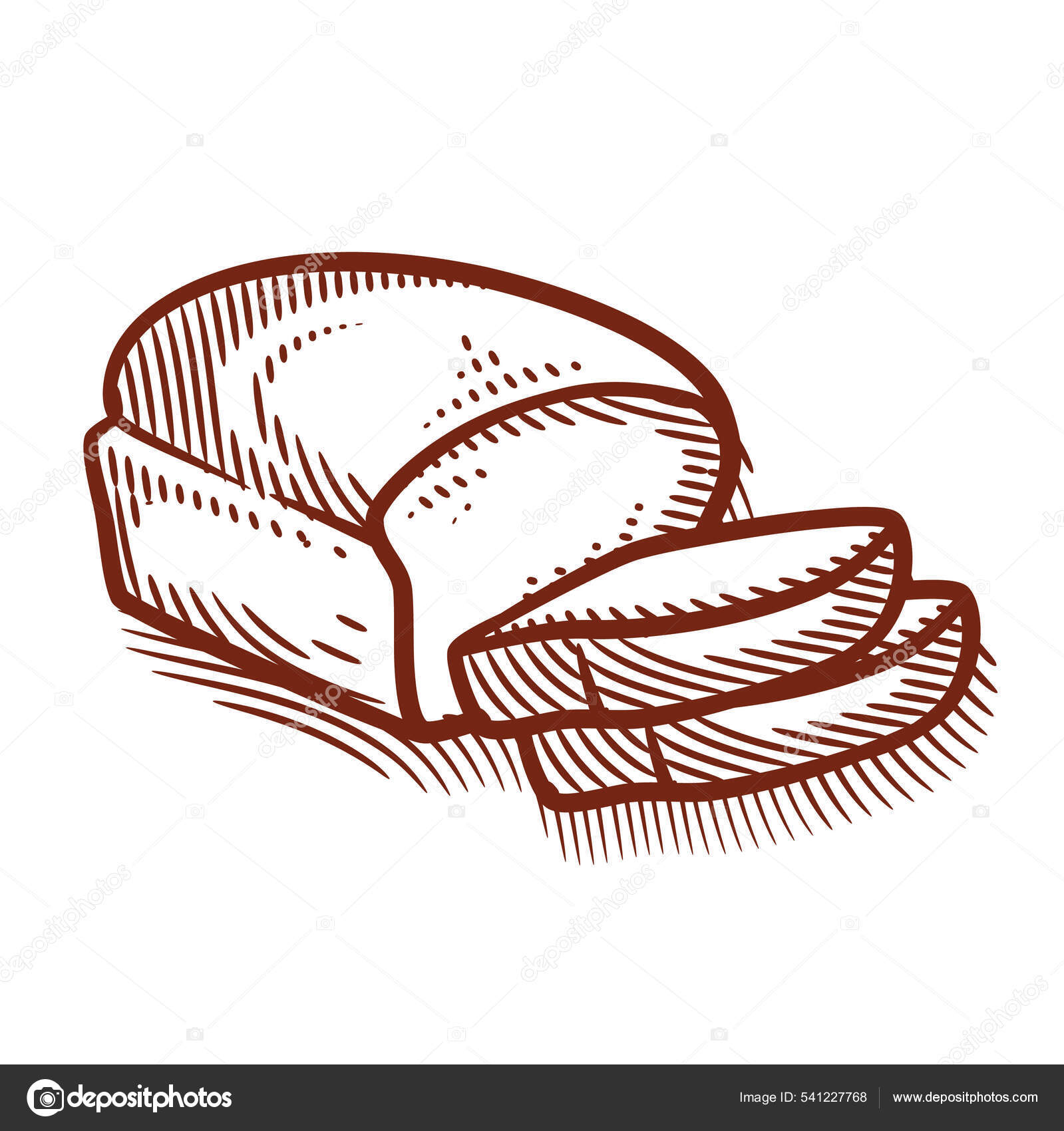 Tangan Digambar Roti Dan Toko Roti Vektor Gambar Garis Seni Vektor Stok ...