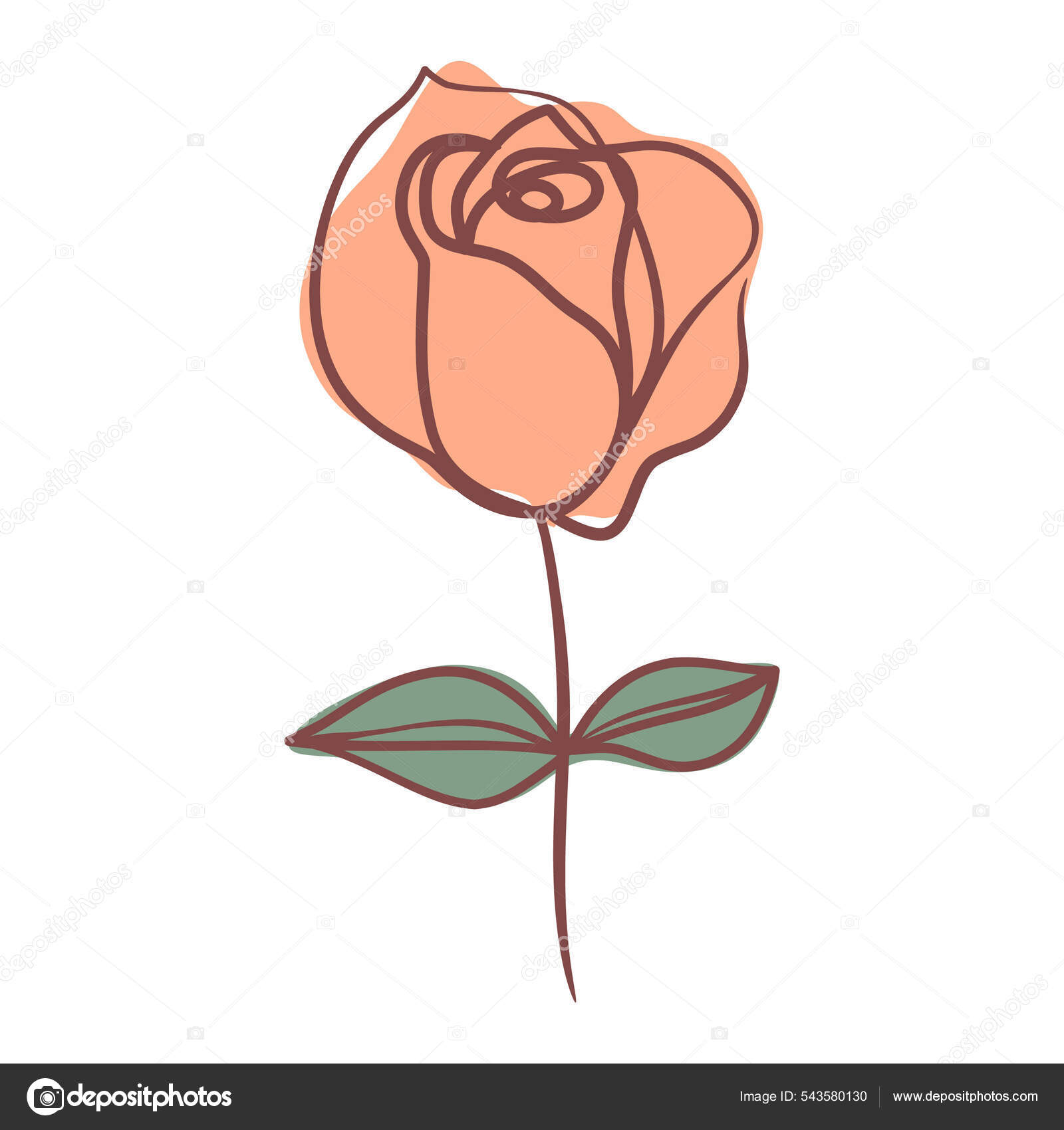 Dibujo De Rosa Abstracta