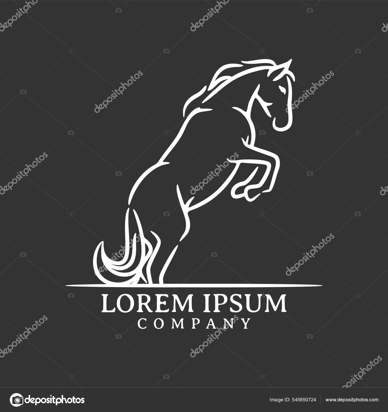 Templat Desain Vektor Logo Kuda Vektor Logo Kuda Berdiri Sederhana ...