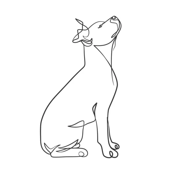 Pitbull Outline Sitting
