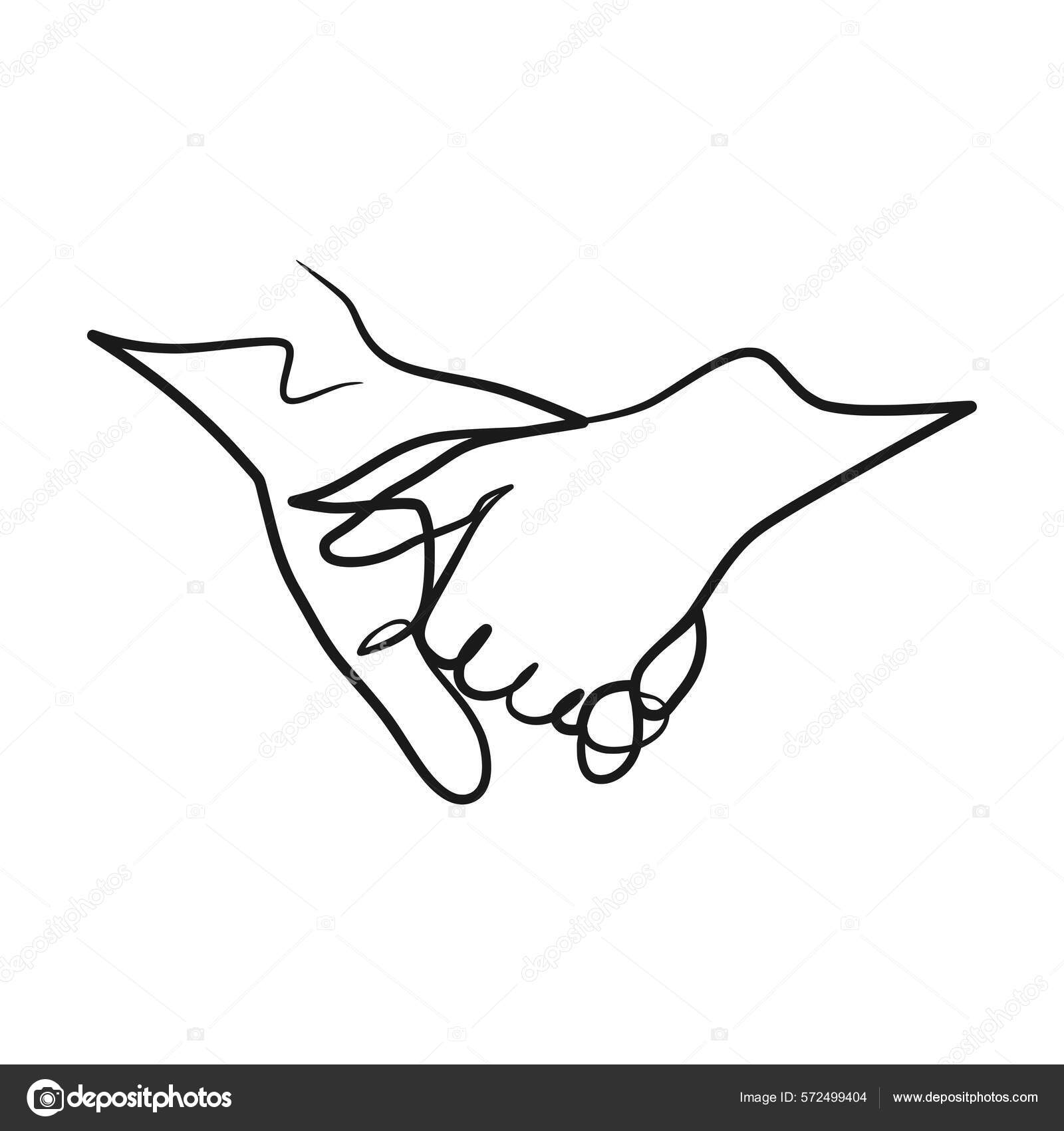 Continuous One Line Art Drawing Hands Couple Hands Holding Together ...