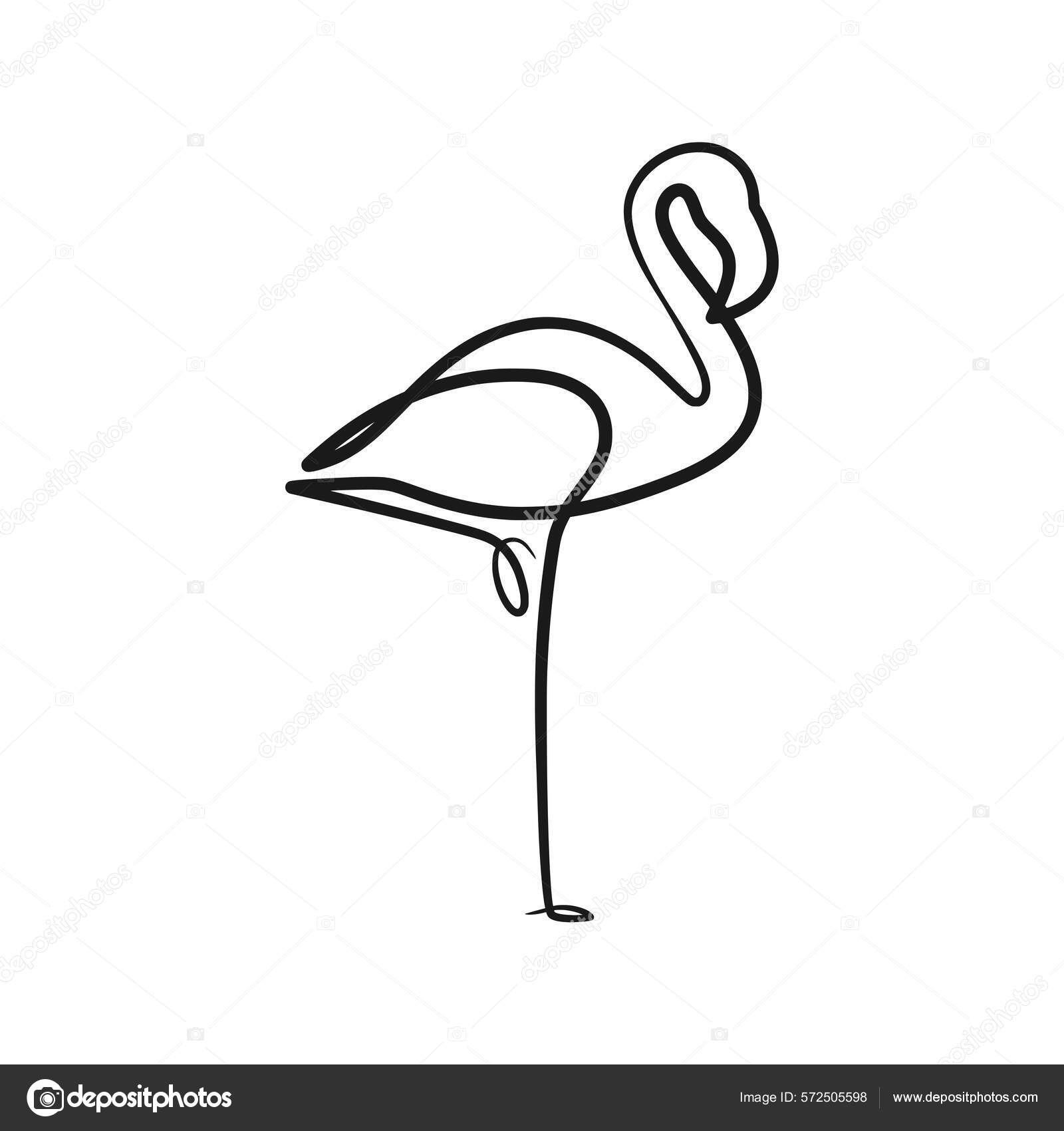 Flamingo Continuous One Line Art Drawing Single Line Minimalism Design ...