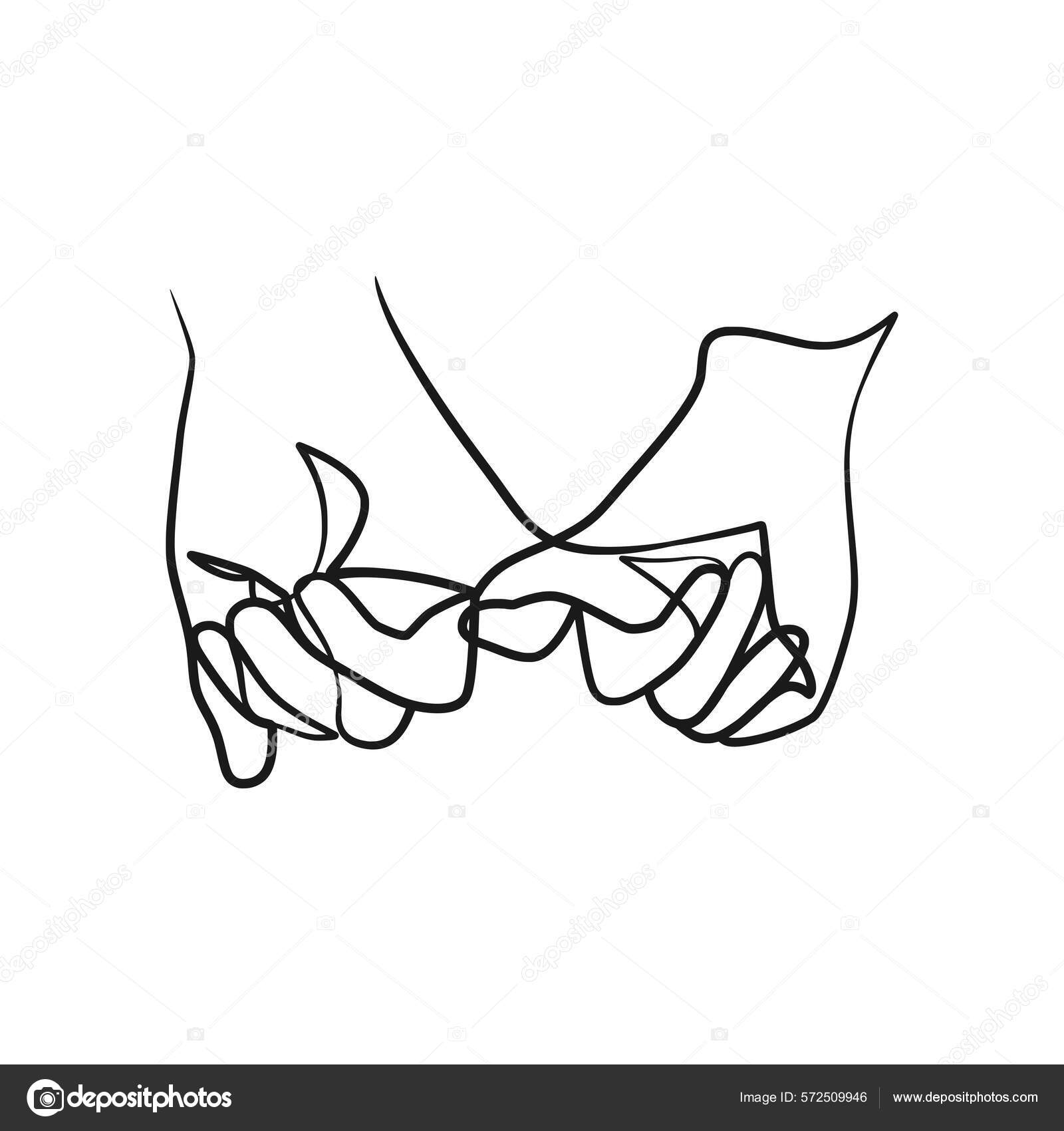 Continuous One Line Art Drawing Hands Couple Hands Holding Together ...