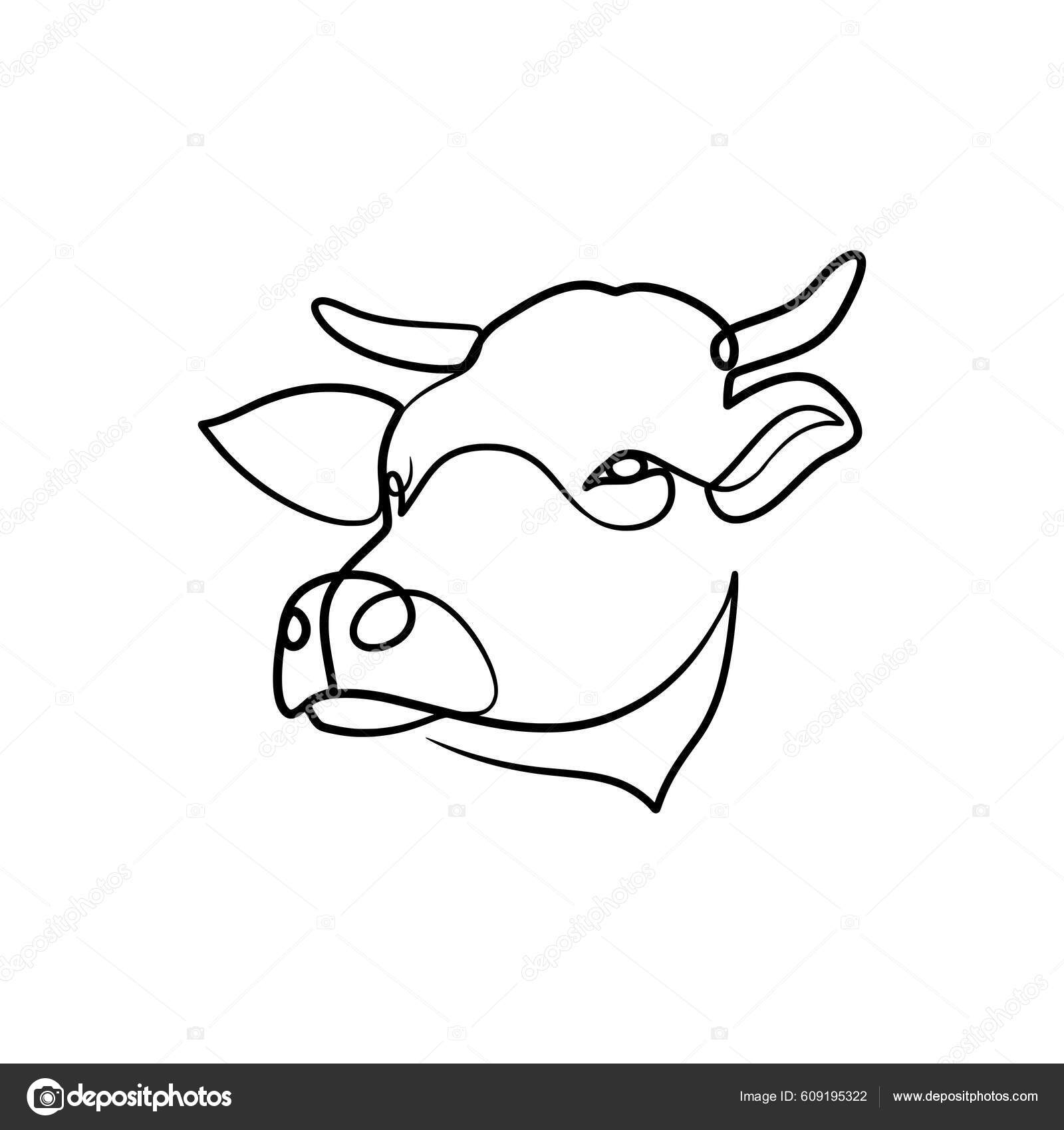 Kuh Kontinuierliche Linie Kunst Design Kuh Eine Linie Kunst ...