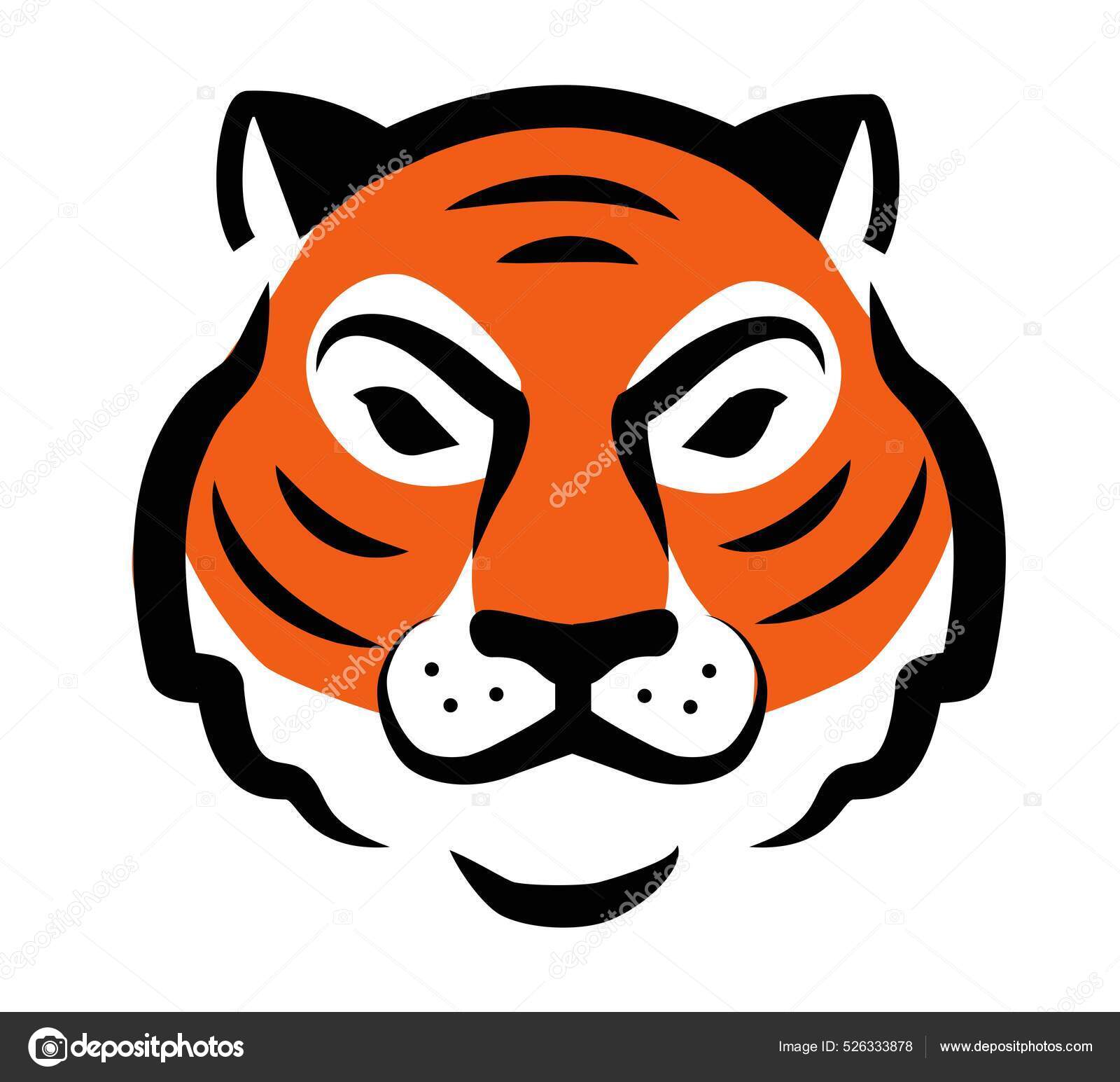Tiger abstract logo icon. Lines, design elements, background decoration ...