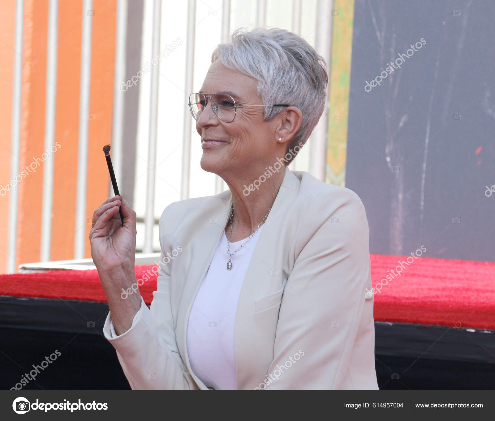 Jamie Lee Curtis Jamie Lee Curtis Mano Huella Ceremonia Cemento — Foto ...