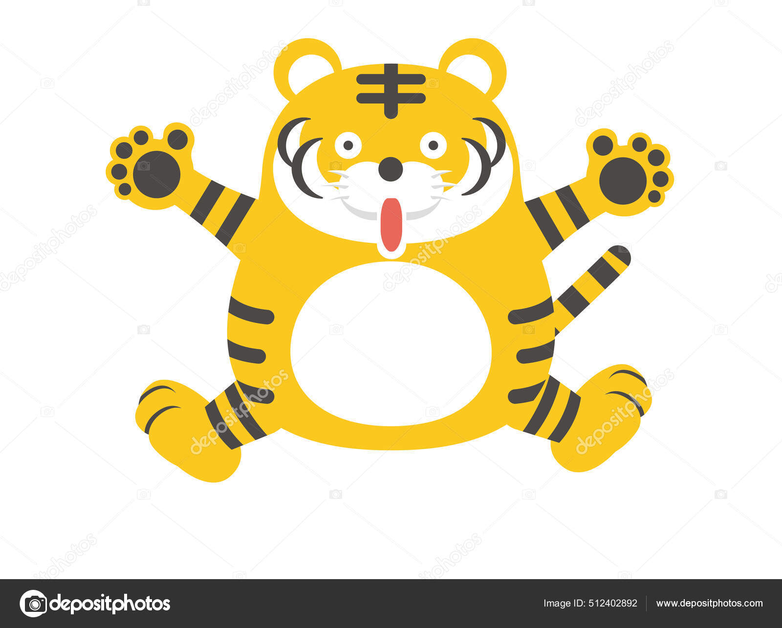 Tiger Character Vector Illustration Surprise Stock Vector by ©studio ...