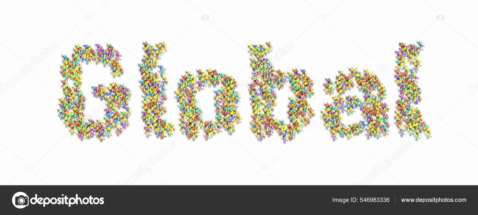 Illustration People Lined Form Global Character — Stock Photo © studio ...