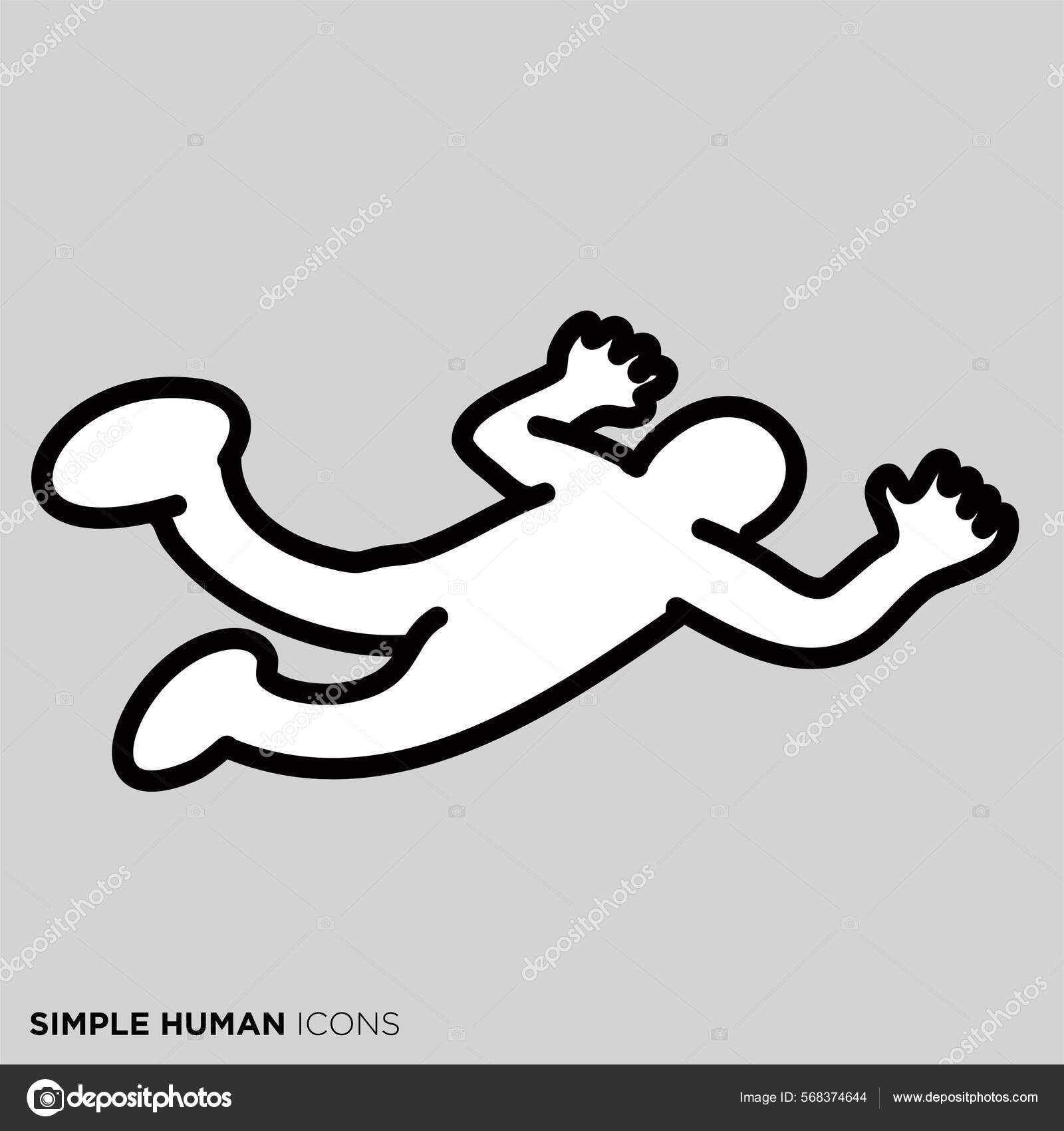 Simple Person's Pose Series Falling Stock Vector Image by ©studio ...