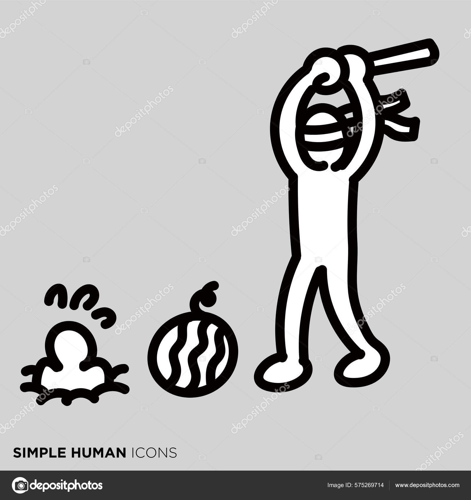 Simple Human Icon Series Watermelon Splitting Stock Vector Image by ...
