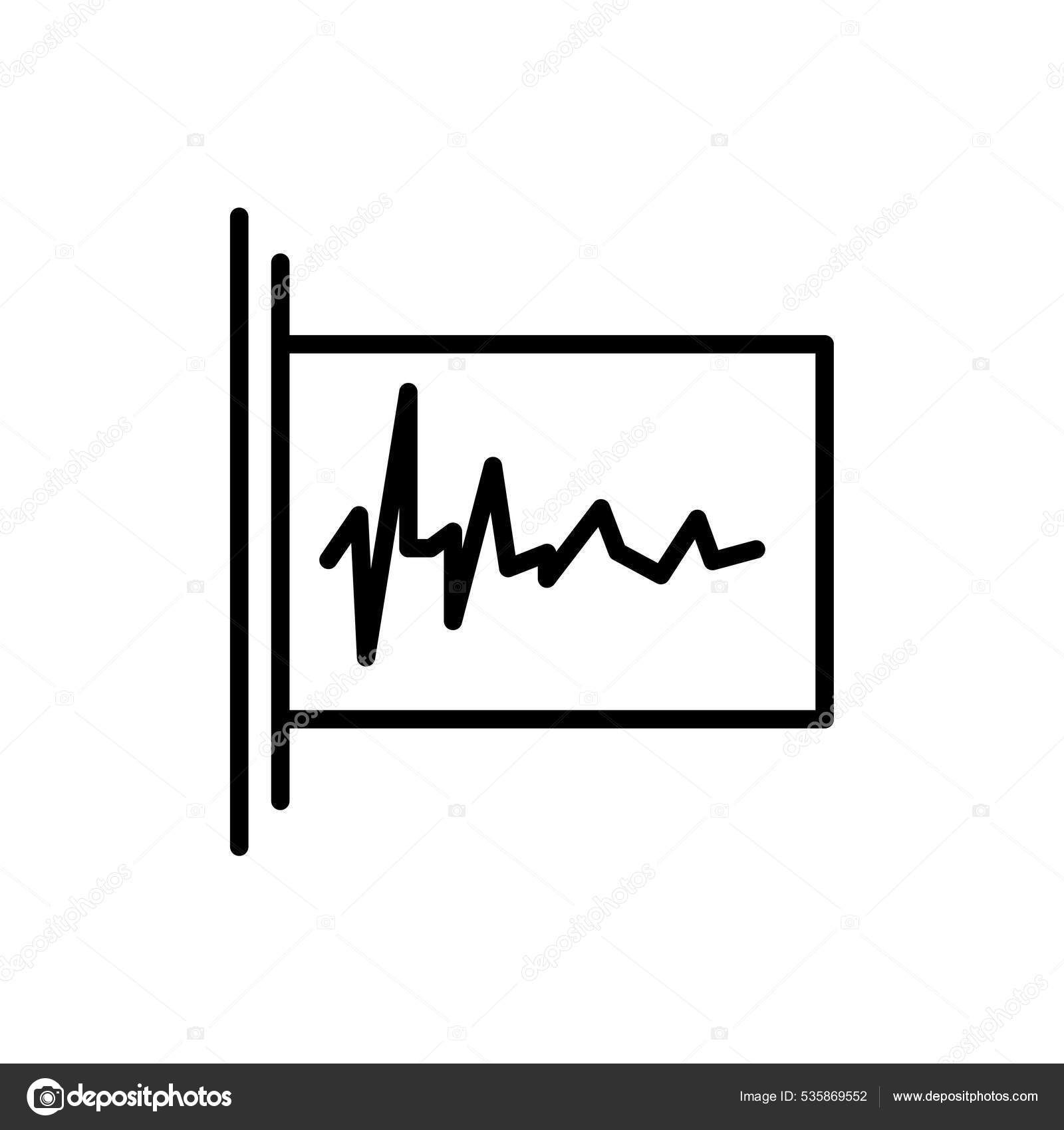 Flat Vector Earthquake Detection Sign Isolated White Background Stock ...