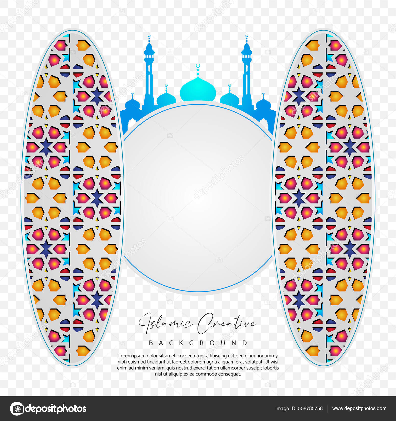 Elegant Mosque Gate Design Islamic Creative Background Islamic Mosaic ...