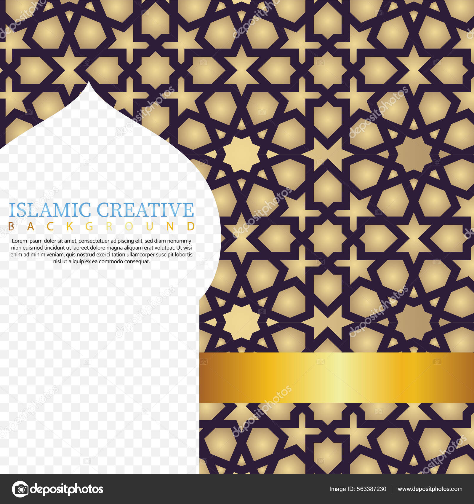 Islamic Design Greeting Card Background Template Decorative Colorful ...