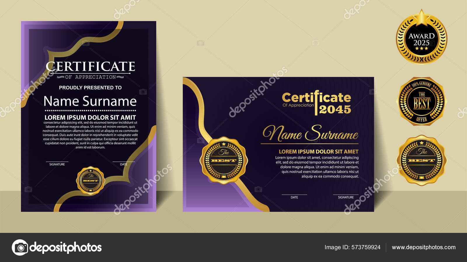 Modern Design Certificate Layout Concept Simple Elegant Luxurious ...