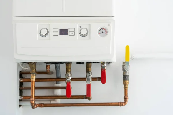 autonomous heating boiler with control panel, buttons, display with ...