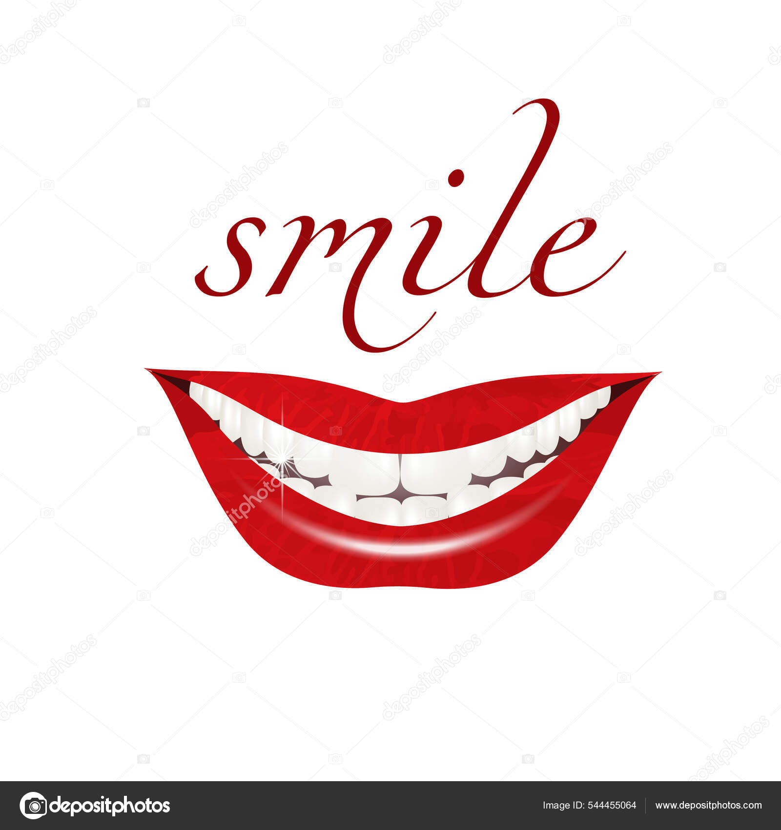 Realistic vector illustration of a human smile. Vector illustration, 3D ...