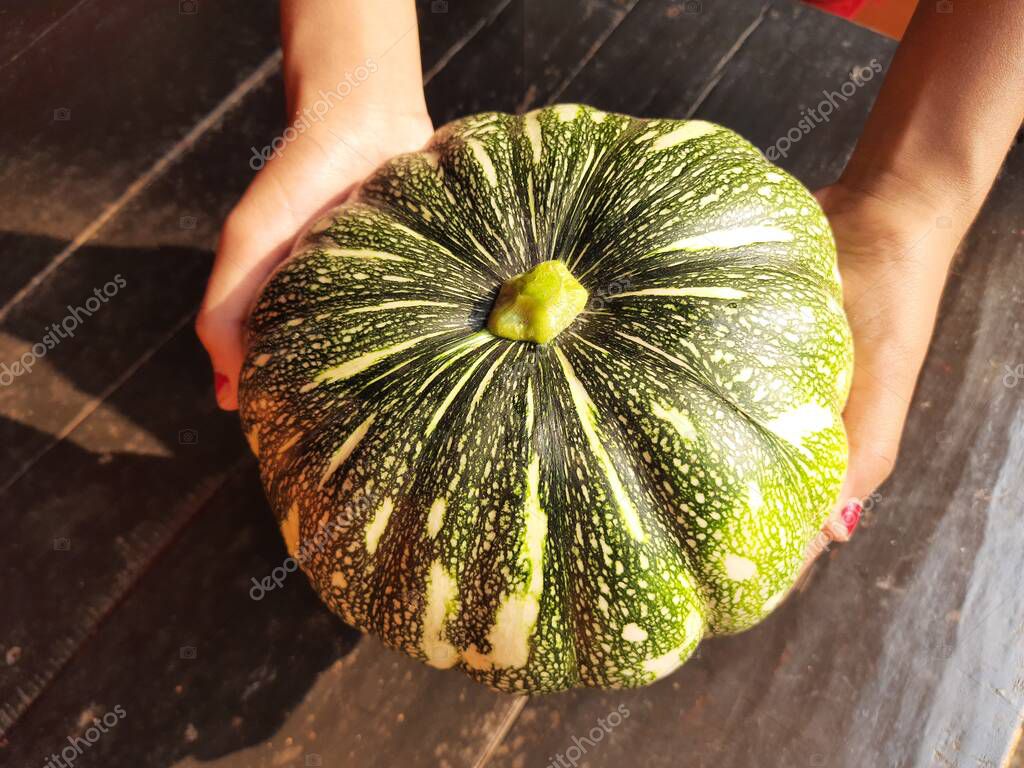 Calabaza verde aislada en el fondo trasero. es una verdura m s popular ...
