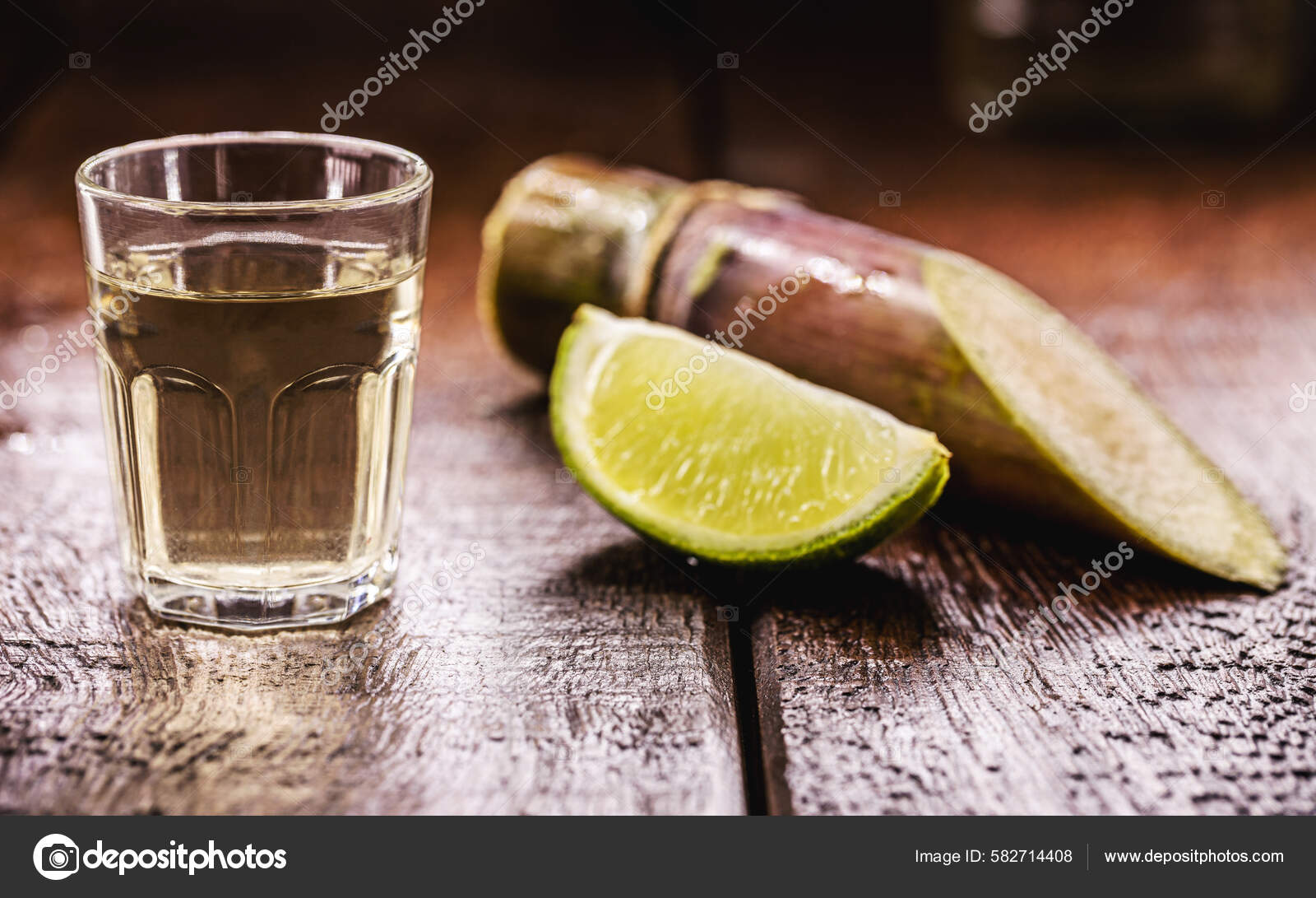 Cachaca Drink Brazilian Drink Distilled Sugar Cane Copyspace — Stock ...