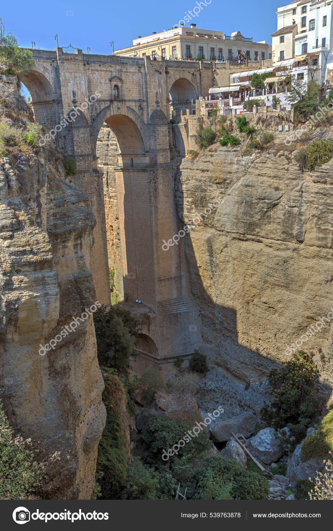 Puento Nuevo New Bridge Overspanning Guadalevin River New Old Part ...