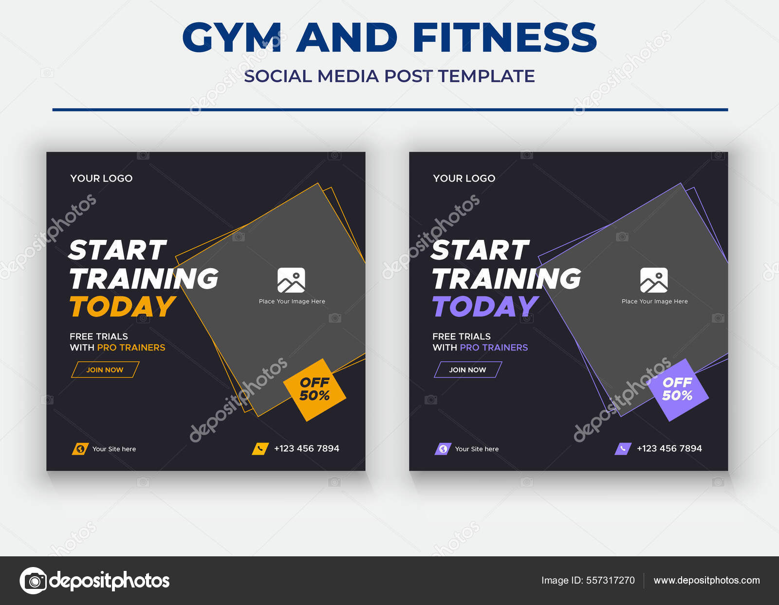 Start Training Today Social Media Post Gym Fitness Social Media Stock ...