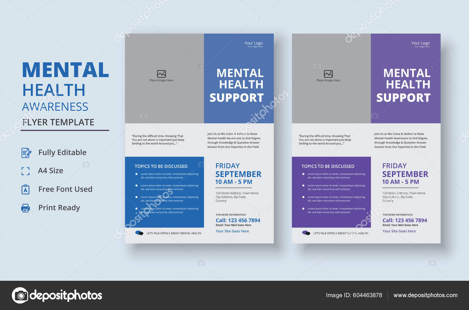 Mental Health Awareness Flyer Template Mental Health Support Flyer ...
