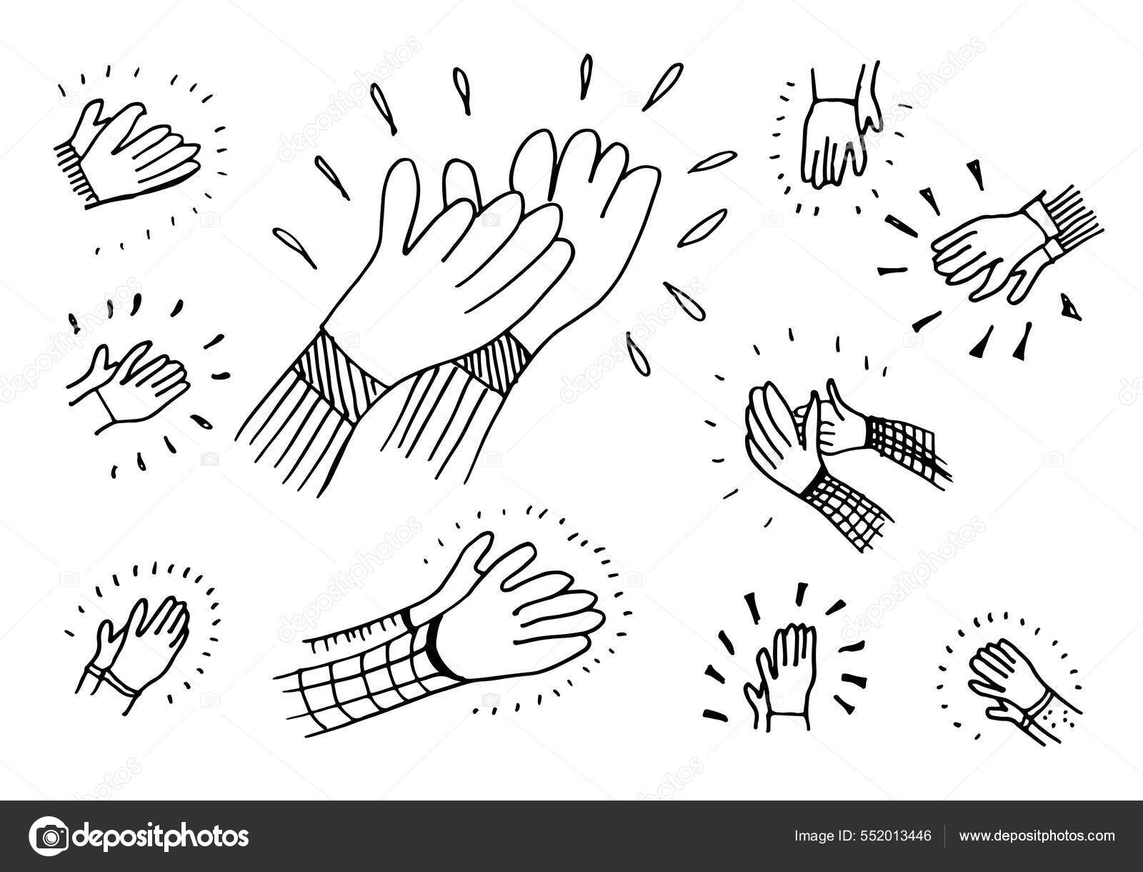 Applause Hand Draw White Background Vector Illustration Stock Vector by ...